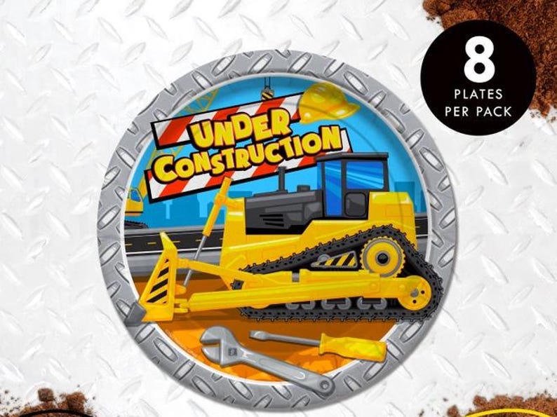 Construction Party Plates 9-inch | Construction Party | Construction ...