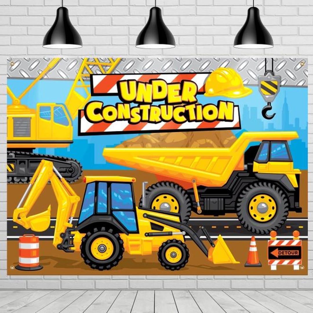 Construction Party Backdrop | Construction Party | Construction Theme ...