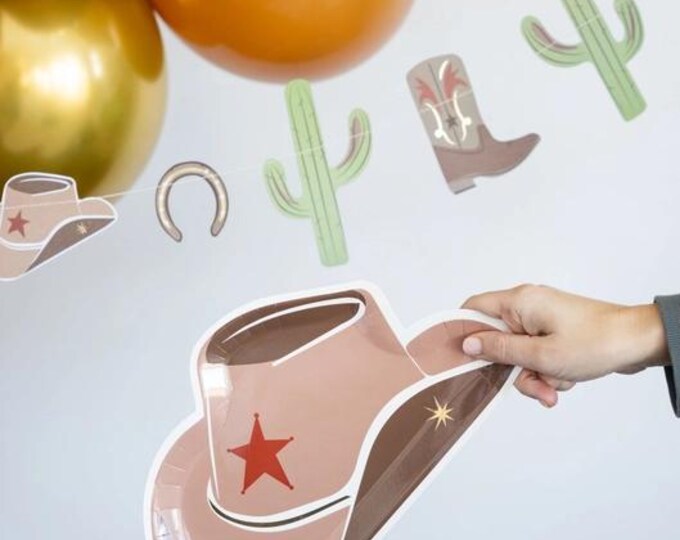 Cowboy Tan Hat Shaped Plate | Rodeo Theme | Cowboy Theme | Rodeo Party ...