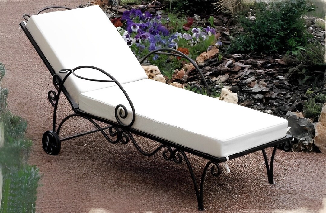 Exclusive Artisan Sun Lounger Made of Metal, Terrace and Garden ...