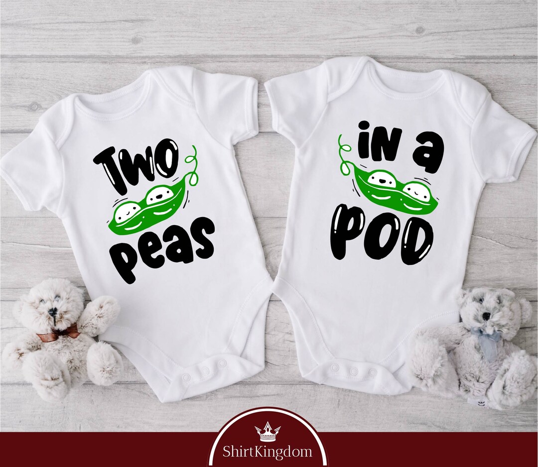 Twin Bodysuit, Two Peas in a Pod Twin Bodysuit, Funny Peas Twin Shirts ...