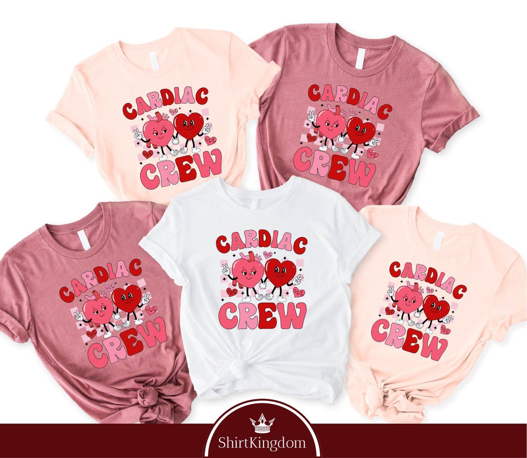 Cardiac Crew Valentine Shirt, Cardiac Nurse Shirt, Cardiac Heart Gifts ...