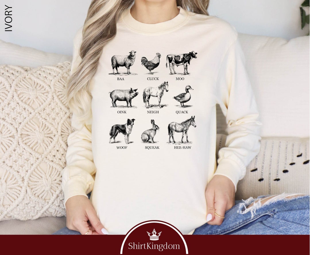Barnyard Farm Animal Sounds Shirt, Comfort Colors, Funny Agricultural ...