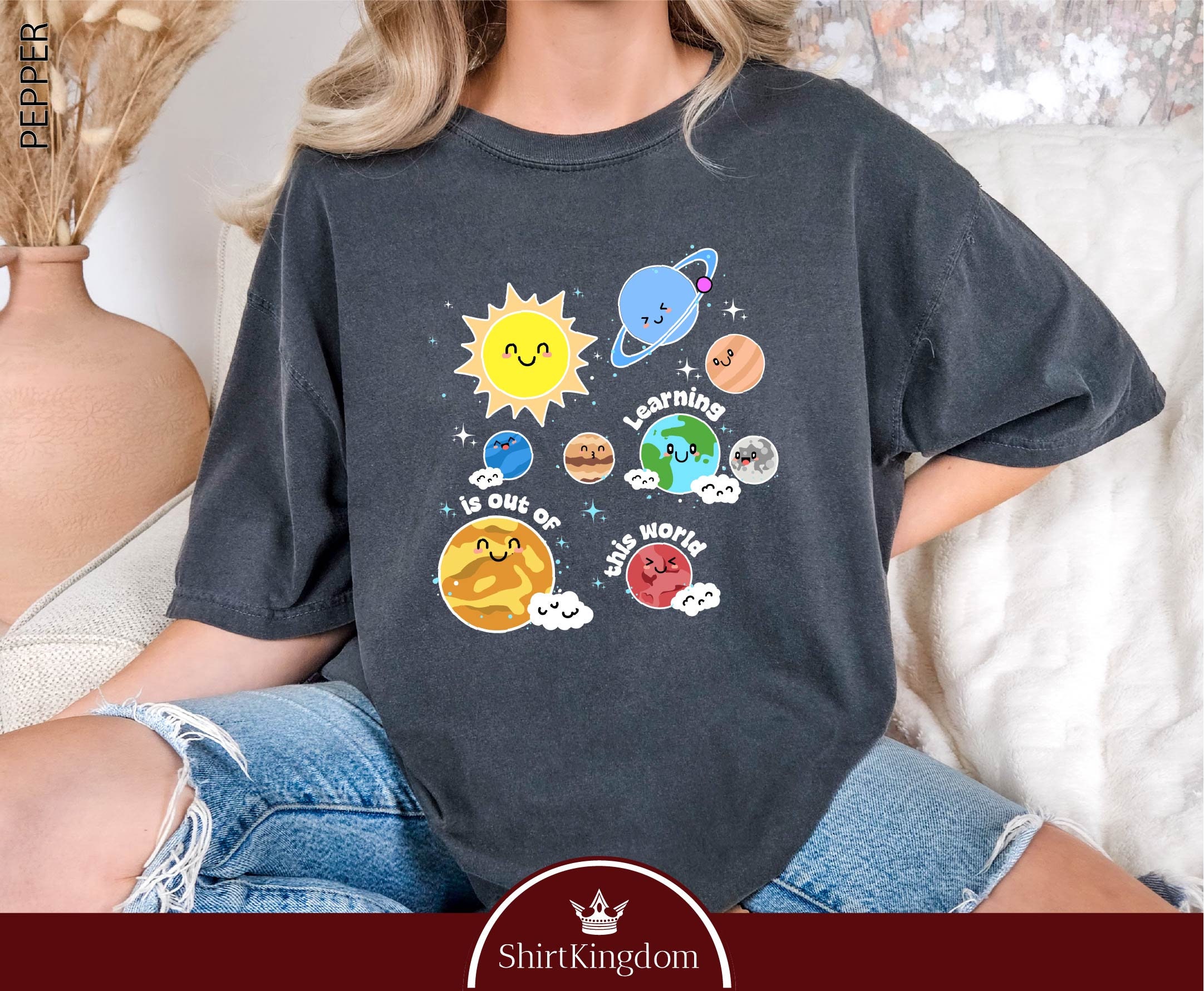 Solar System Shirt for Teacher, Learning is Out of This World, Outer ...