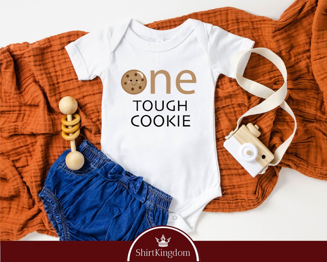 One Tough Cookie Bodysuit, Milk and Cookies First Birthday Toddler, One ...