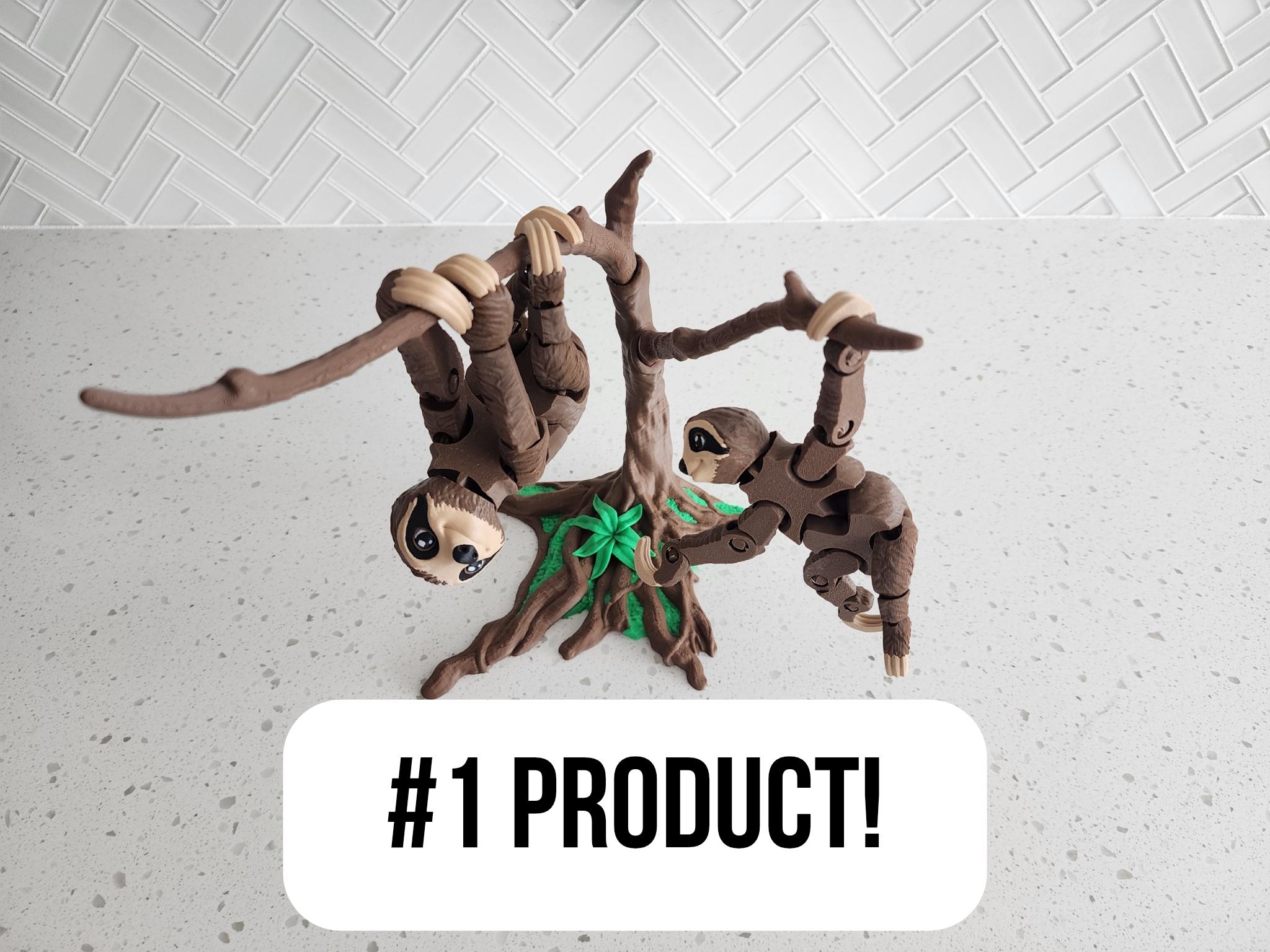 3D Printed Articulated Sloth Fidget Toy - Desk Buddy Gift - Stocking ...