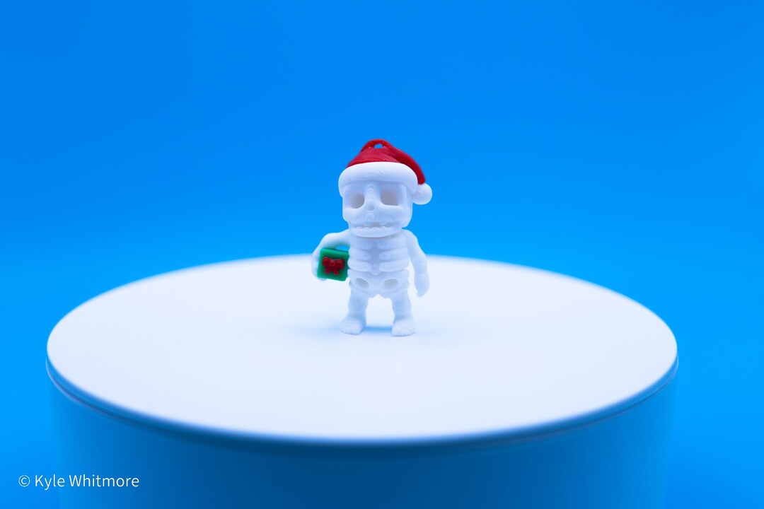 Festive 3D Printed Holiday Keychain-santa, Santa Hat Skeleton ...