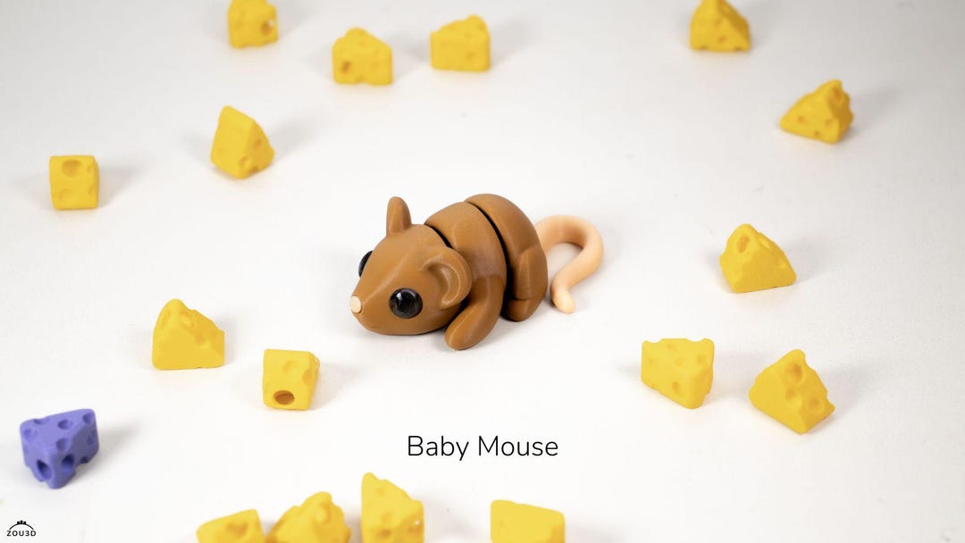 3D Printed Mouse & Cheese Toy Set - Fun, Interactive Play With Cheese ...