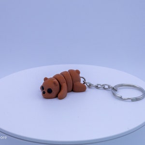 Adorable Brown Bear Keychain - Articulating 3D Printed Fidget Toy - Etsy