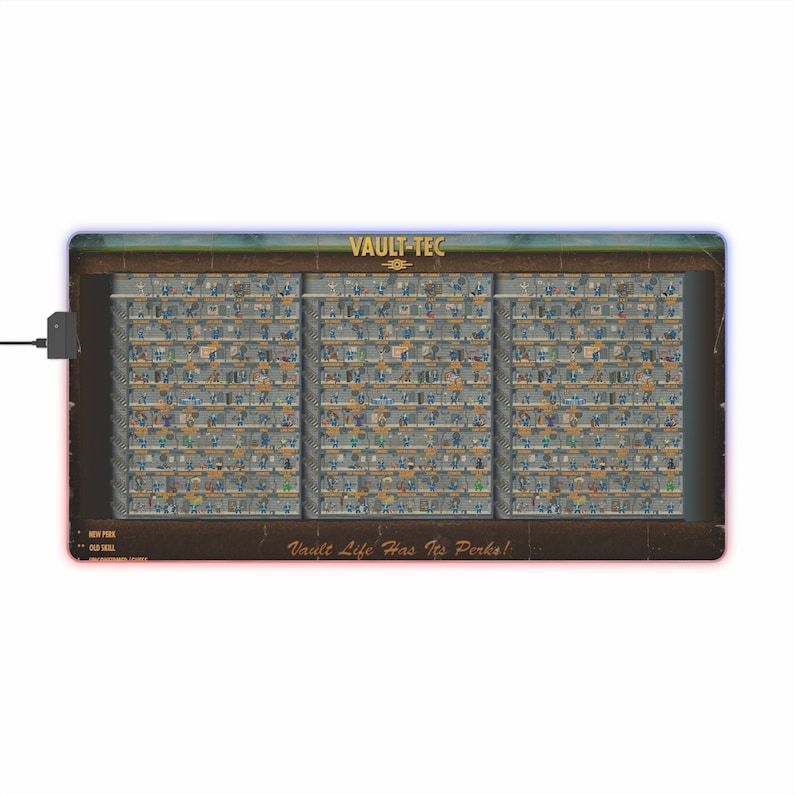 The Fallout Perk Chart Gaming Mouse Pad With RGB Led Lighting in 4 ...