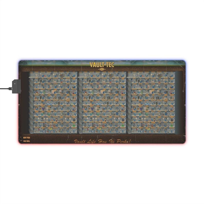 The Fallout Perk Chart Gaming Mouse Pad With RGB Led Lighting in 4 ...