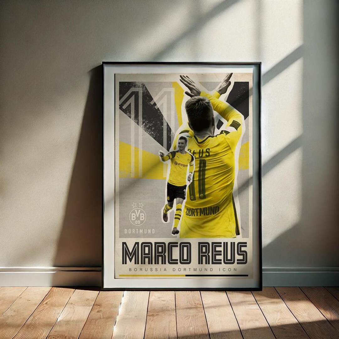 Marco Reus Borussia Dortmund Retro Football Poster Prints | Bundesliga ...