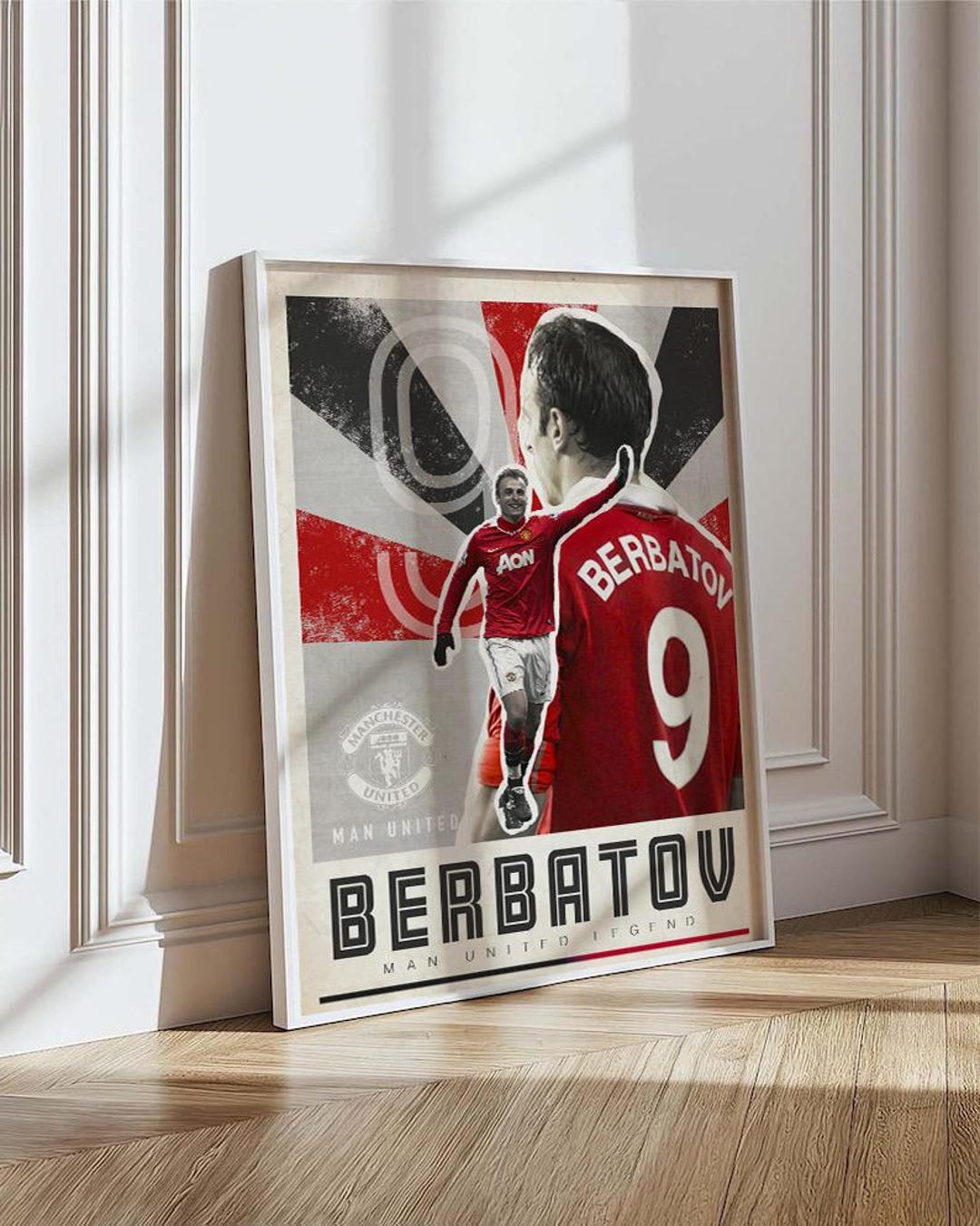 Dimitar Berbatov Retro Football Poster Prints | Premier League Icon ...