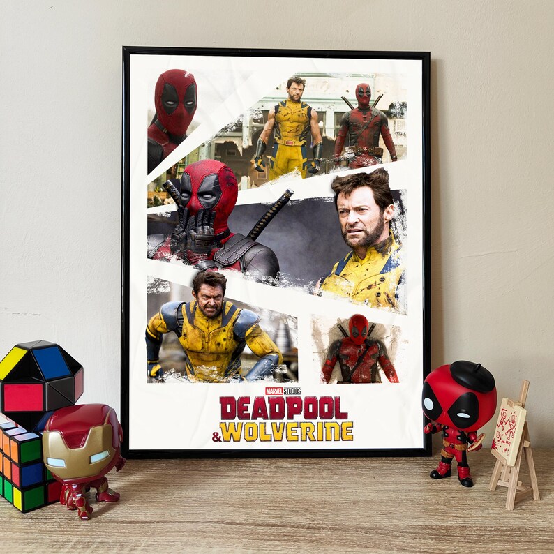 Deadpool and Wolverine Movie Poster Marvel Fan Art A3 Unframed Print ...