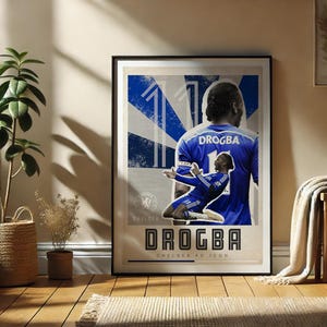 Didier Drogba Chelsea FC Retro Football Poster Prints | 2000’s Premier ...
