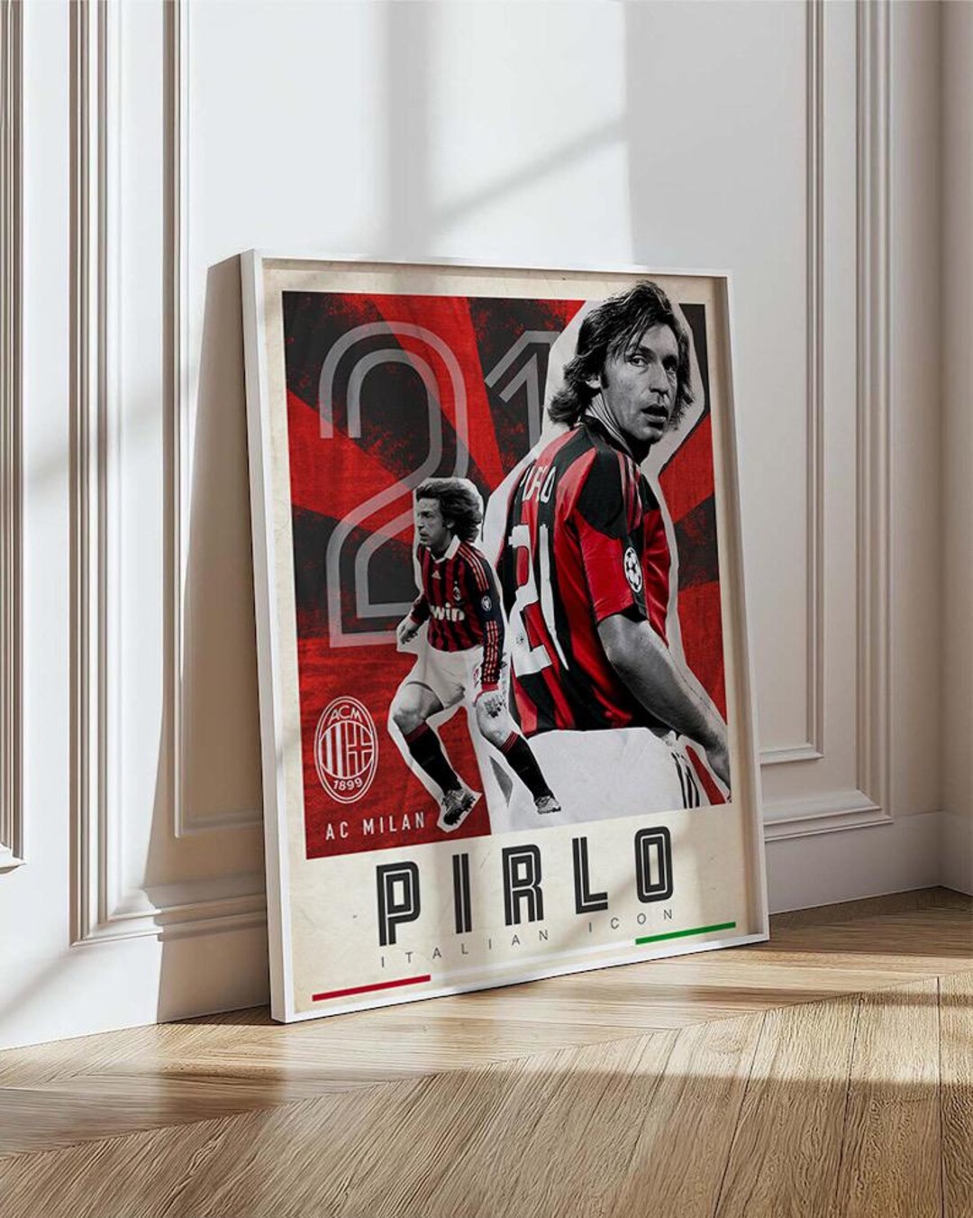 Andrea Pirlo Poster - Football Poster, AC Milan San Siro Soccer Wall ...
