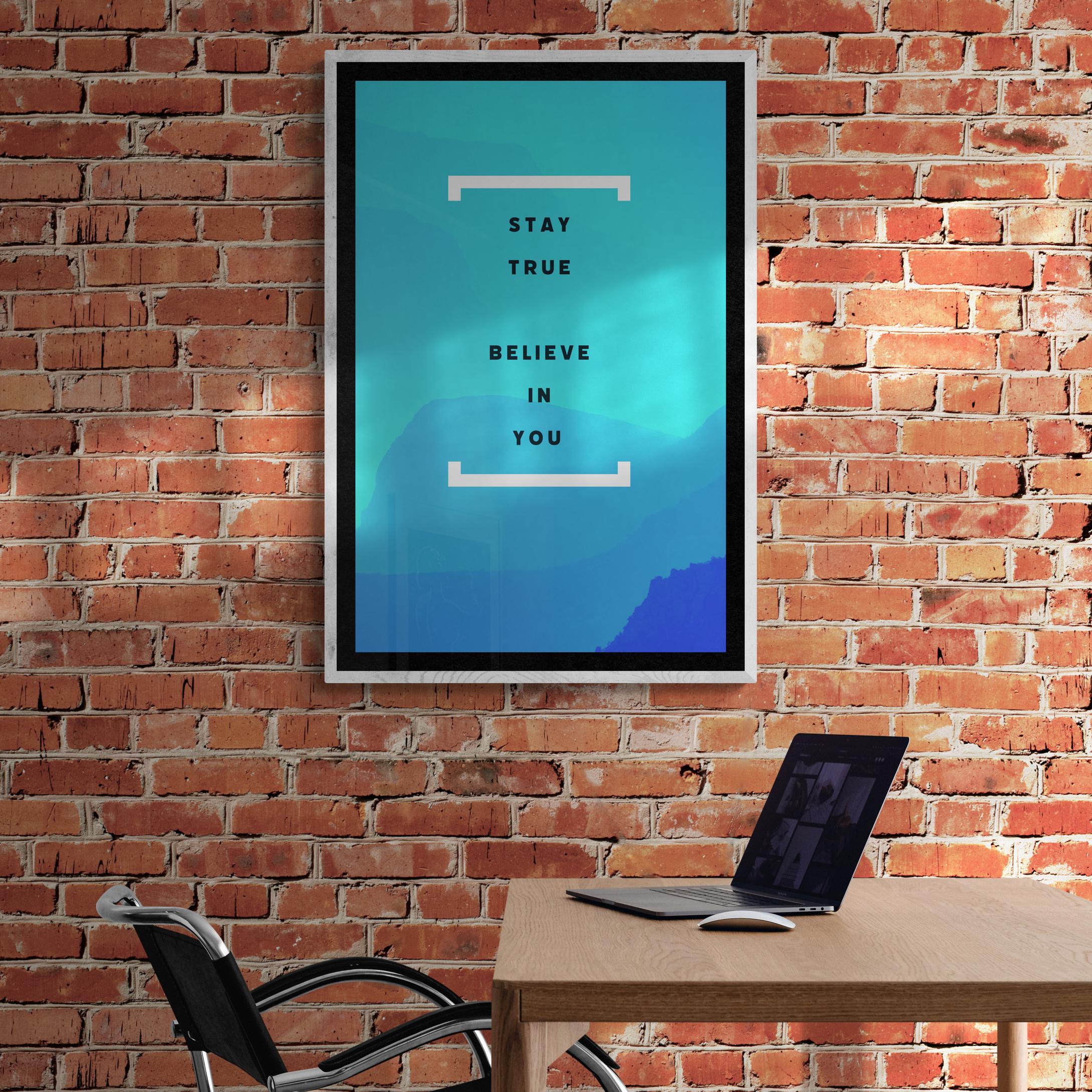 Educational Poster Classroom Motivational Poster Print With Wooden ...