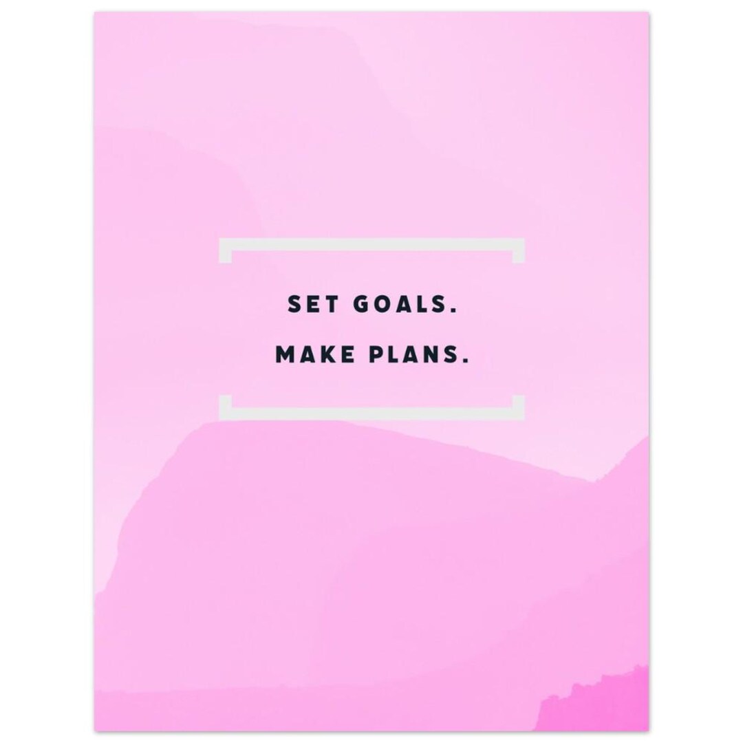 Motivational Poster Set Goals Make Plans Affirmation Print Law of ...