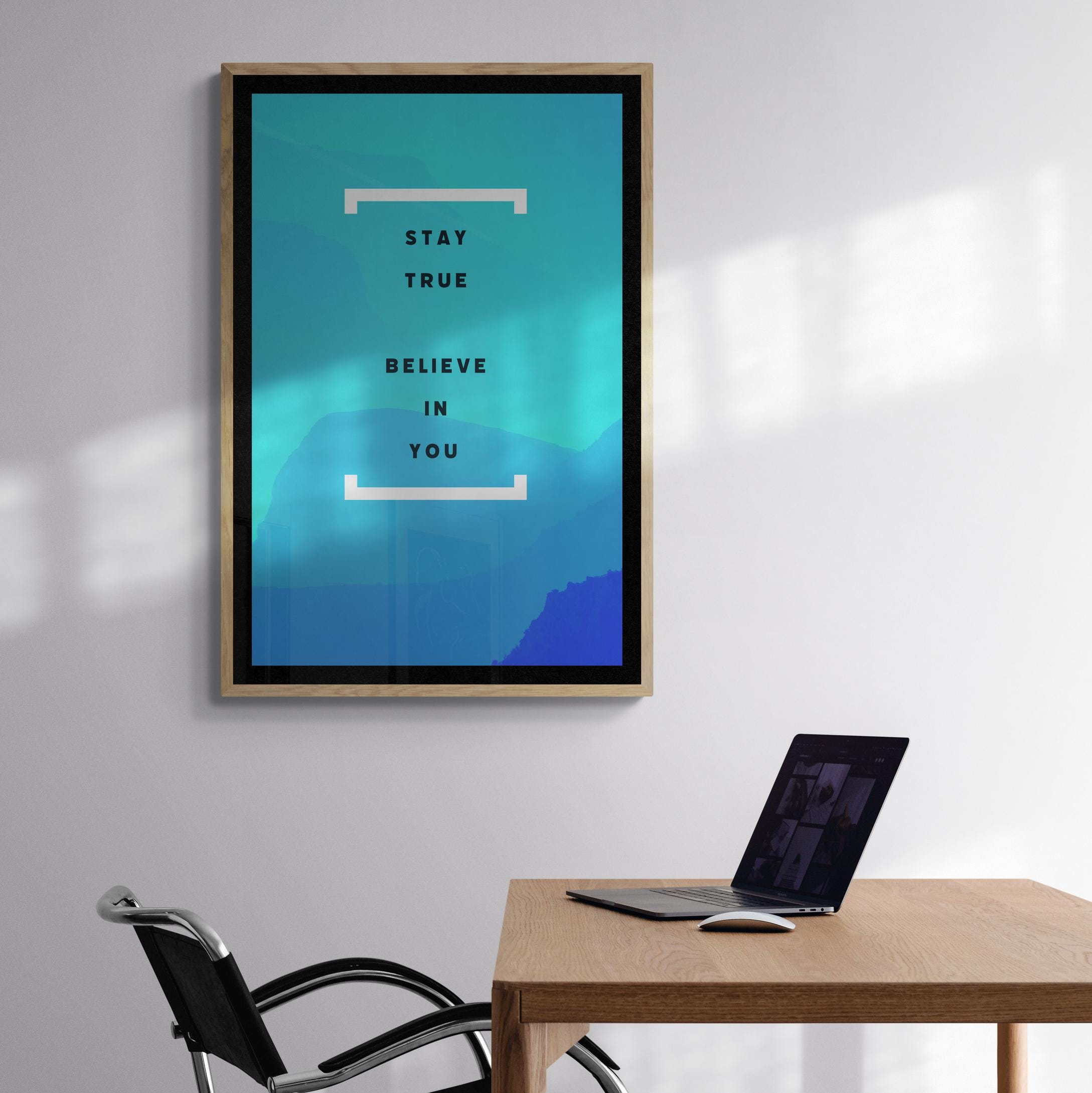 Educational Poster Classroom Motivational Poster Print With Wooden ...