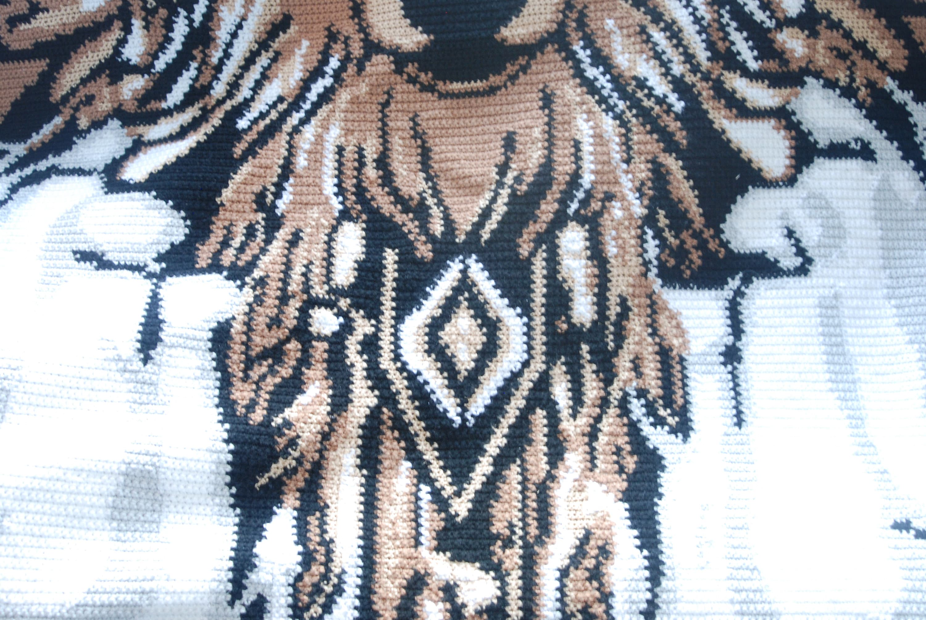 Wolf in Feathers Native American Themed Crochet Afghan Blanket (MADE TO ...