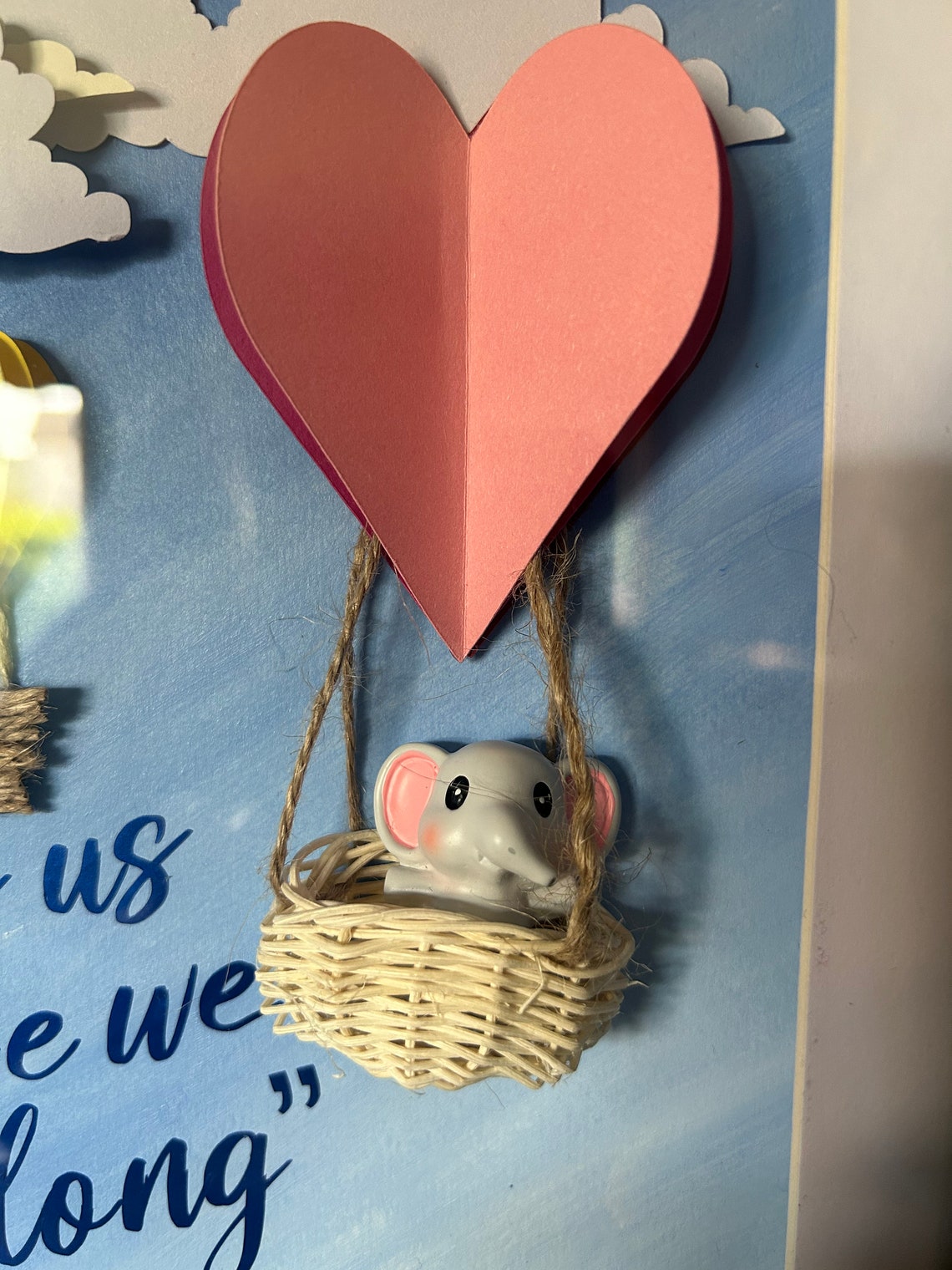 Love Hearts Hot Air Balloon Shadow Box - Etsy