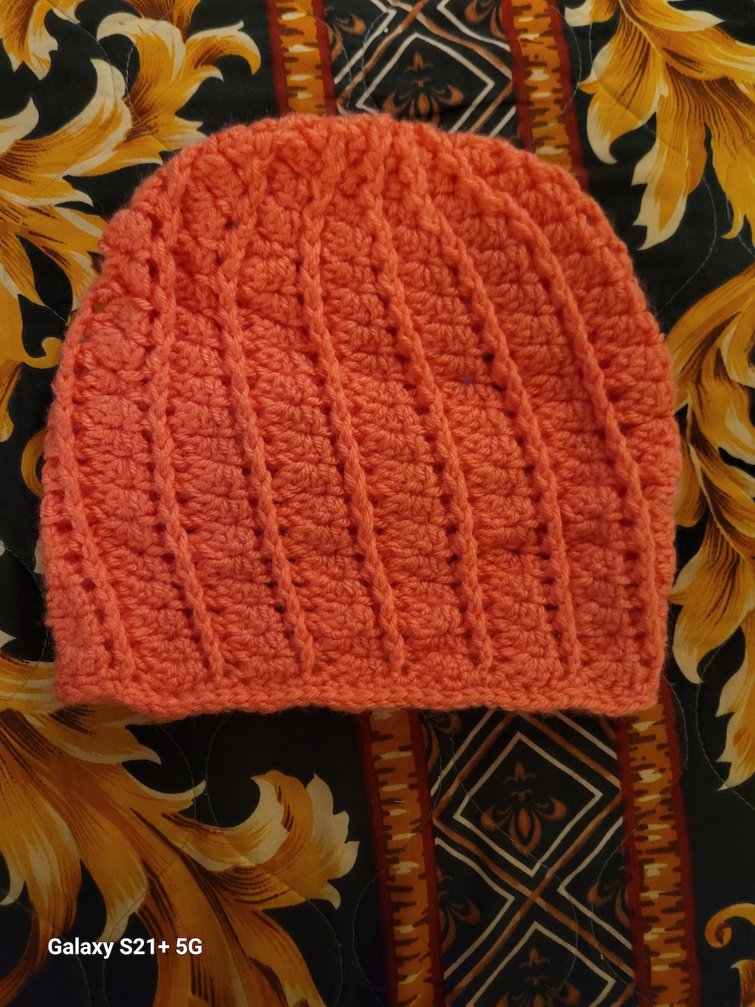 Crochet Persimmon Colored Adult Size, Swirly Beanie Hat - Etsy