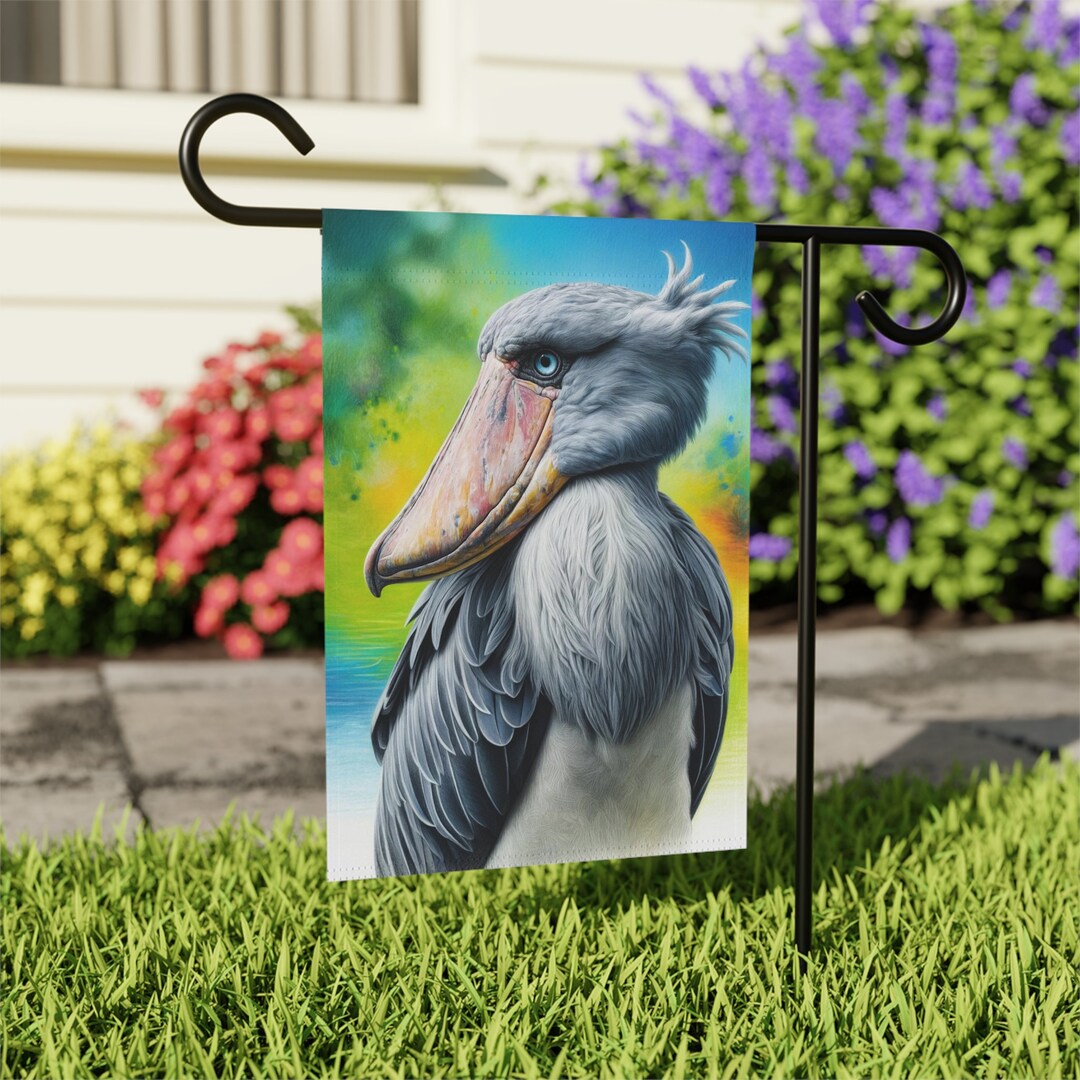 Shoebill Stork Garden Banner: Colored Pencil Art, Bird Lover Gift - Etsy