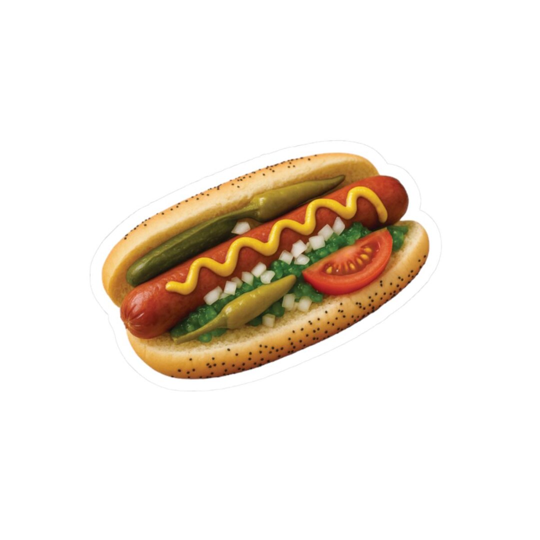 Chicago Style Hot Dog Vinyl Sticker: Foods of Tiktok, Bush Baby Decor ...