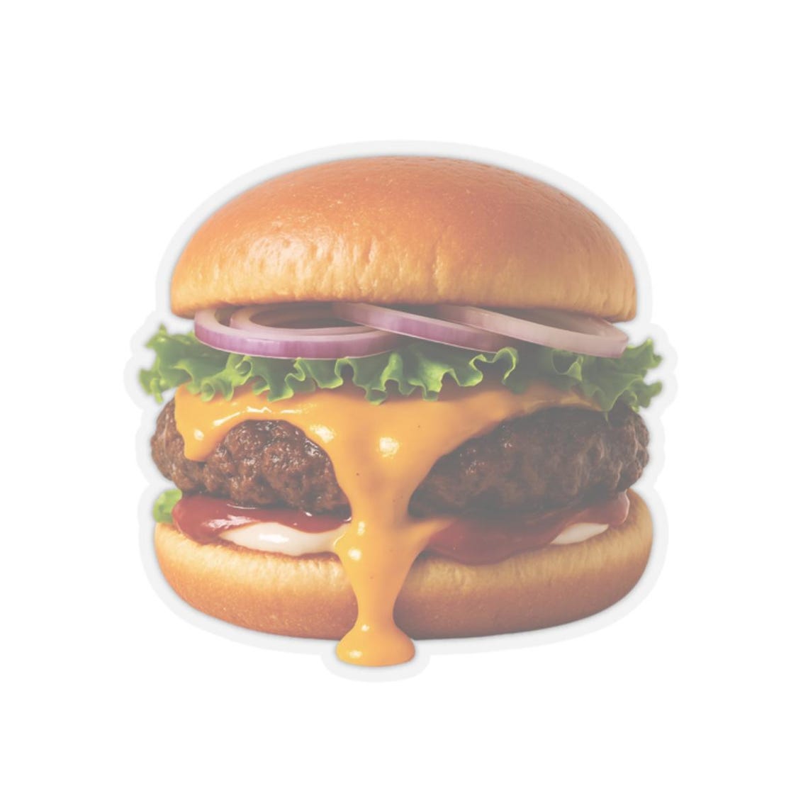 Cheeseburger Sticker: Glossy BBQ Burger Decal - Etsy