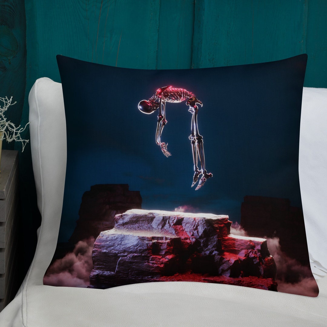 Skeleton Abduction Throw Pillow: Spooky Halloween Home Decor - Etsy
