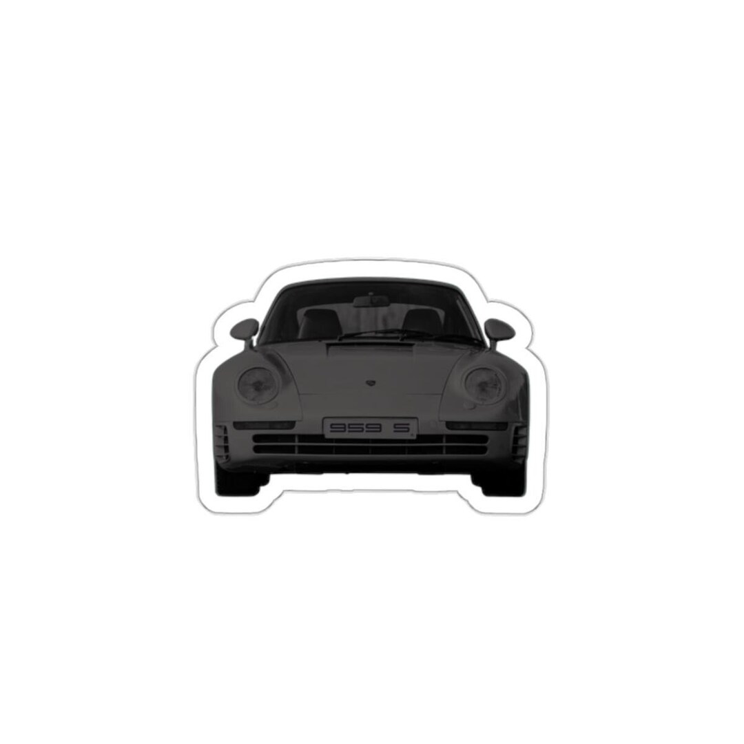 Porsche 959 S AWD Stickers, Front View, Black Tonal, Euro Car ...
