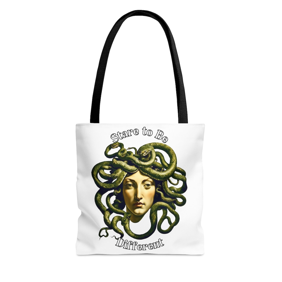 Medusa Tote Bag, Greek Mythology Bag Snakes, Shopping Bag, Snake Lady ...