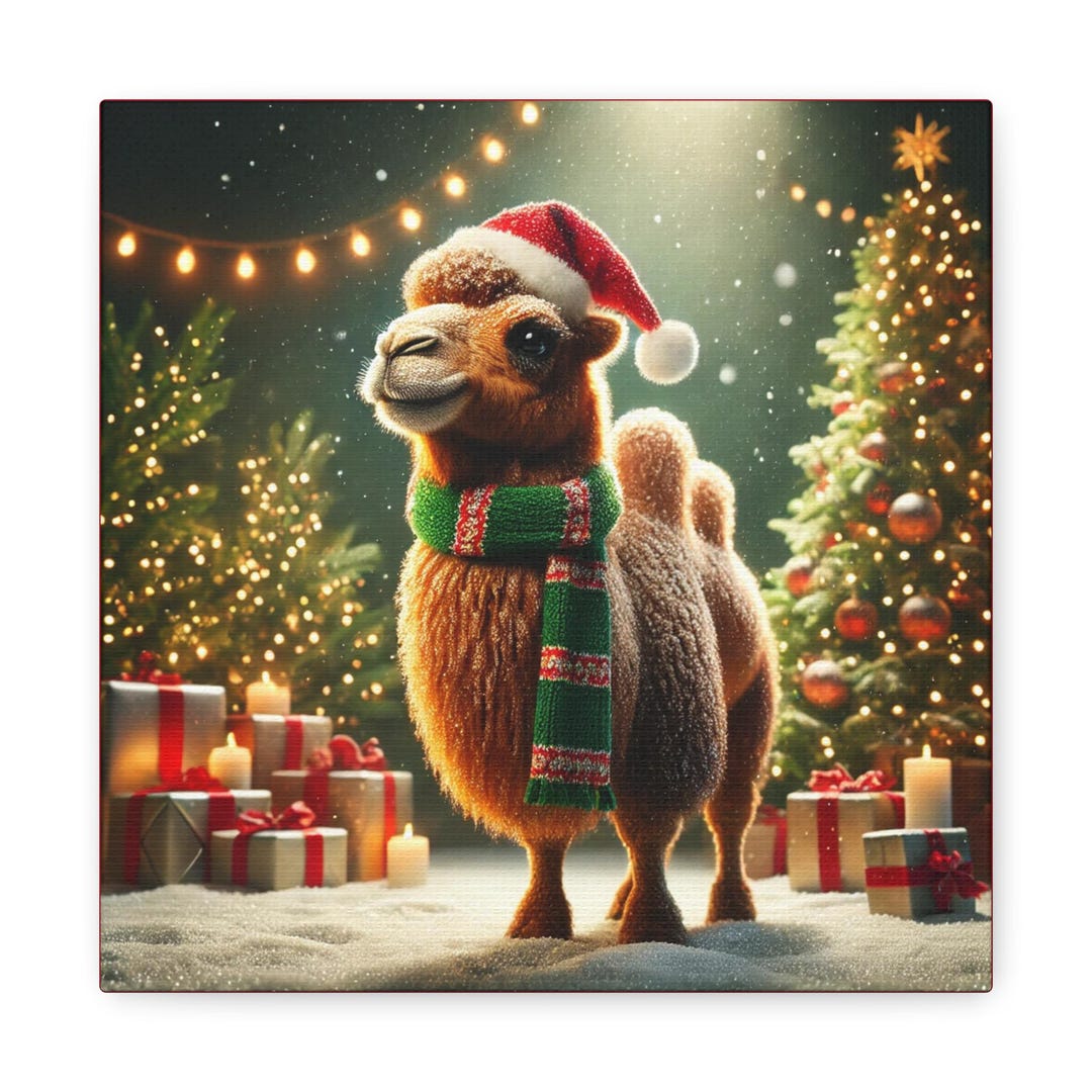 Camel Christmas Canvas Print: Winter Wonderland Holiday Decor - Etsy
