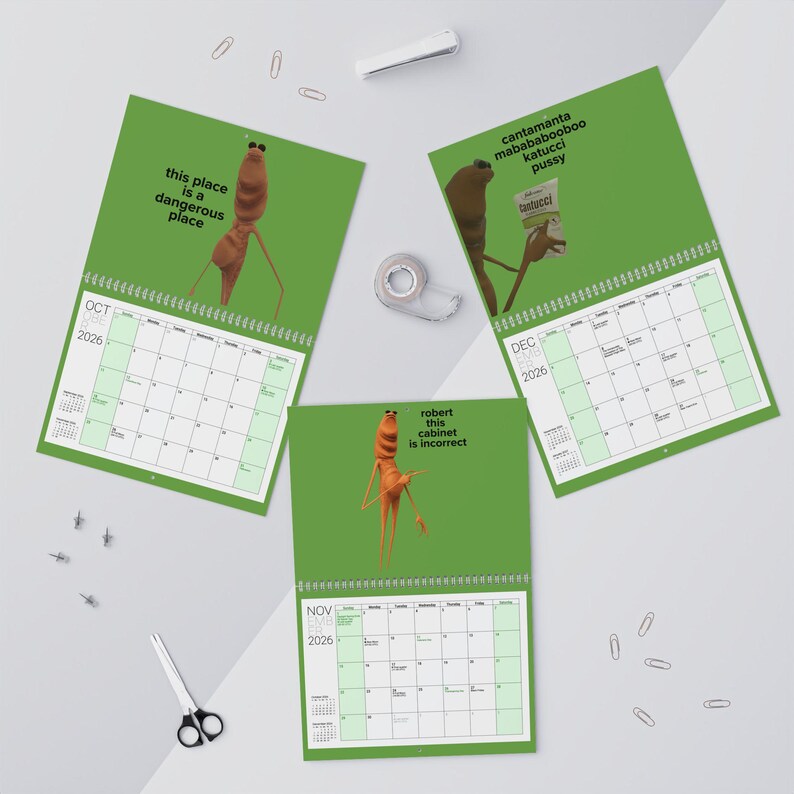 Marcus the Worm Funny 2026 Wall Calendar: VR Chat Meme - Etsy