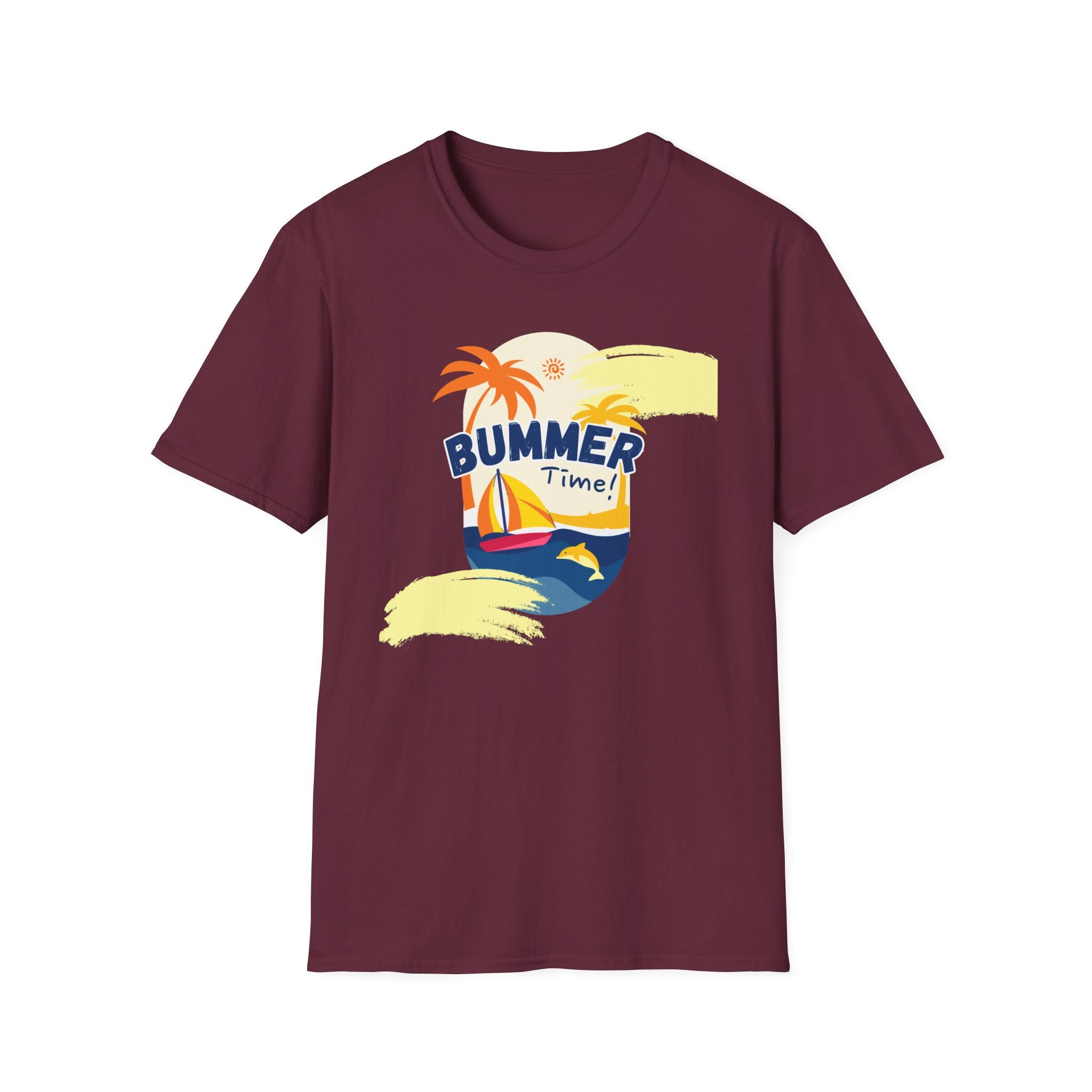 Bummer Time Splash Dolphin Sailboat Tropical T-shirt, Summer Lover ...