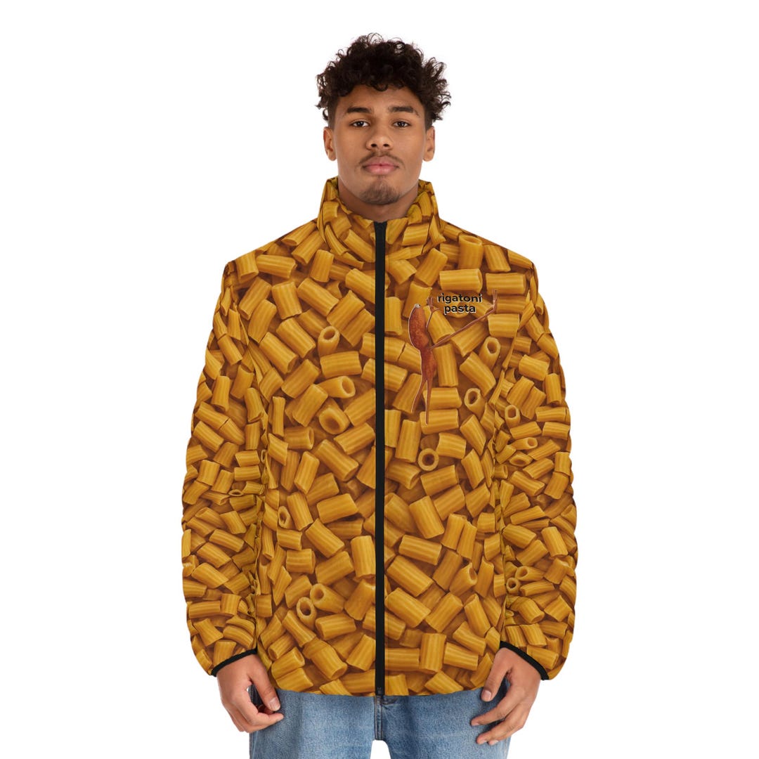 Marcus the Worm Men's Puffer Jacket (AOP), Robert Rigatoni Pasta, VR ...