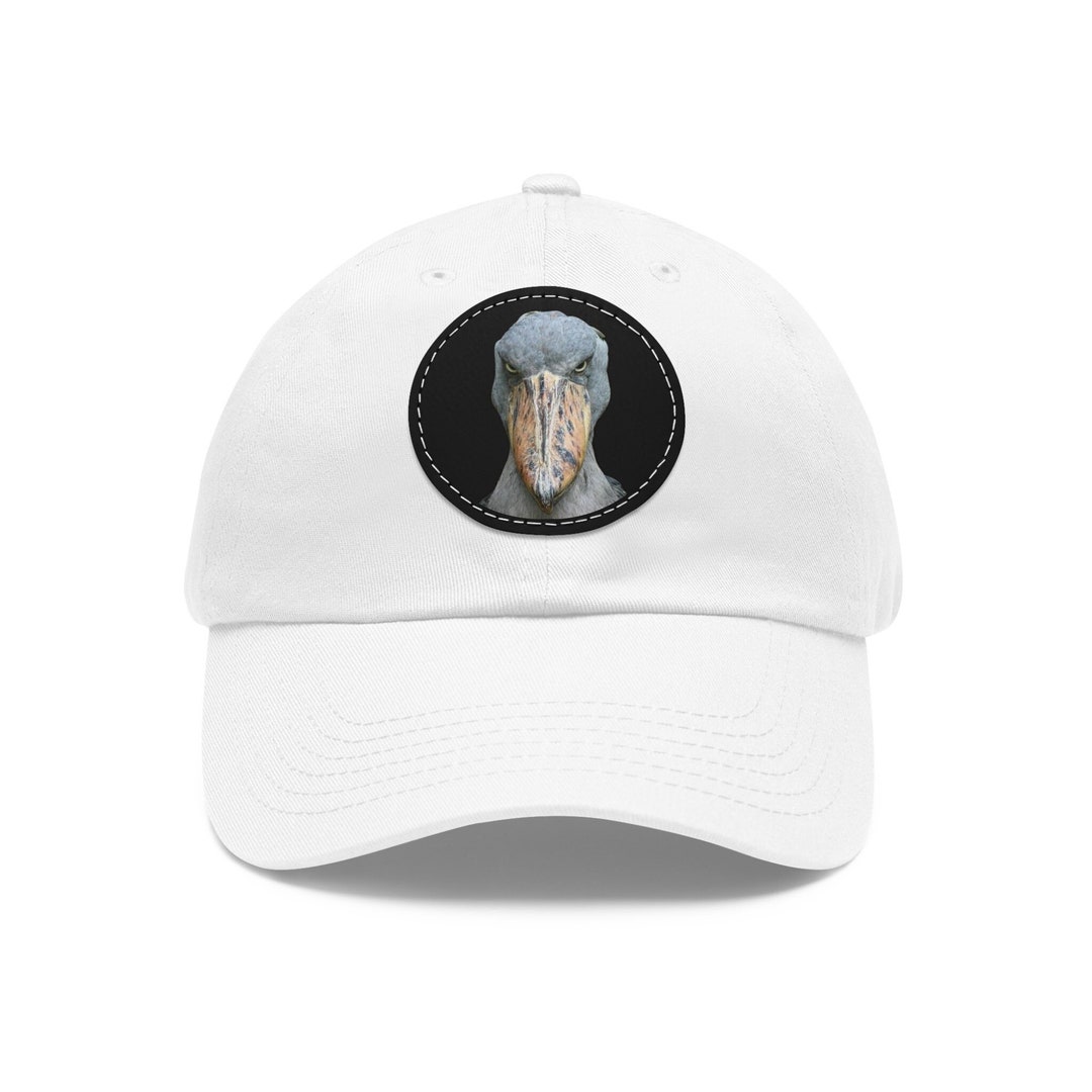 Shoebill Stork Leather Patch Baseball Cap - Unique Wildlife-themed Hat ...