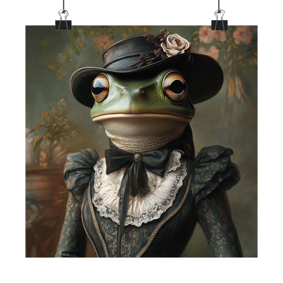Victorian Frog Portrait Poster: Whimsical Animal Wall Art - Etsy