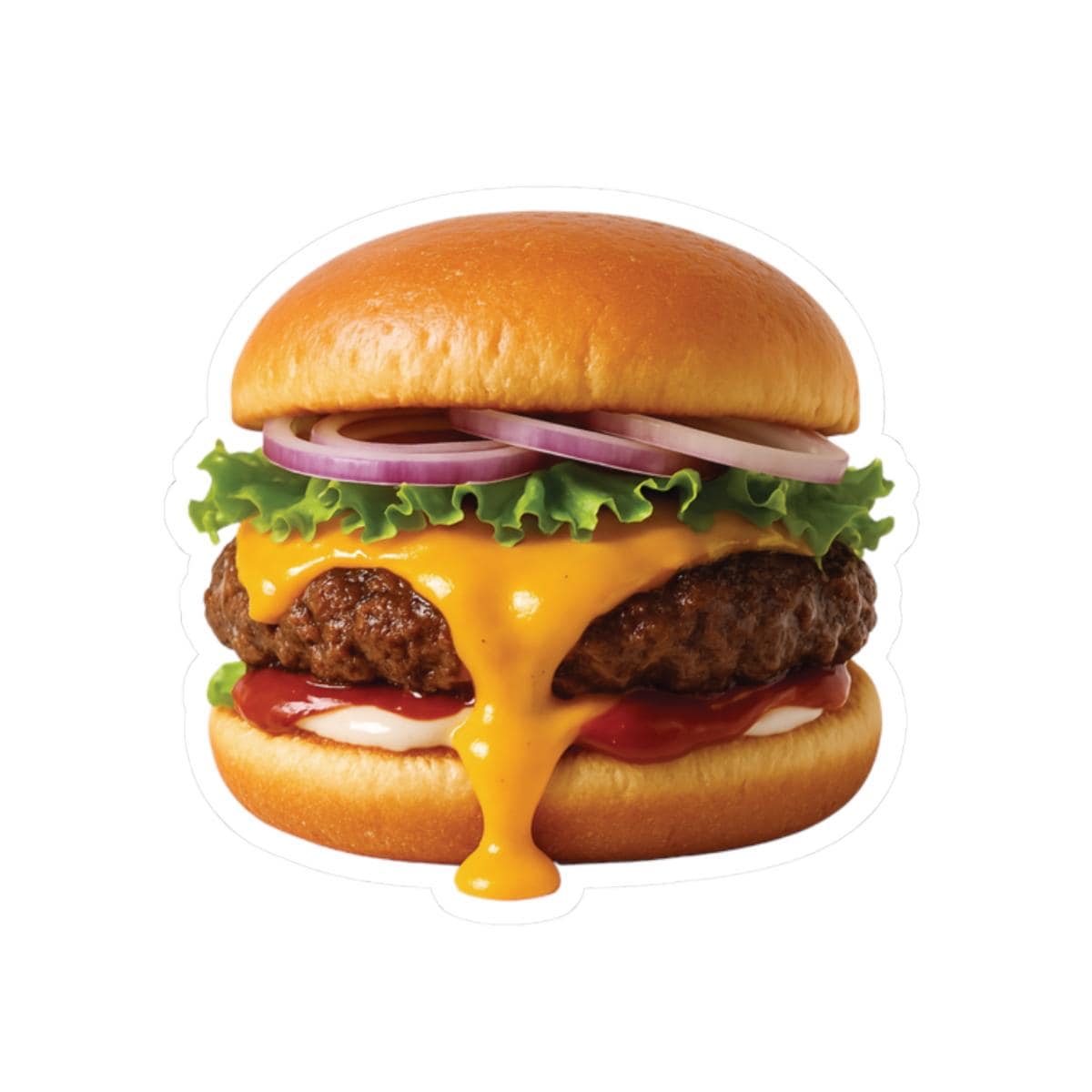 Cheeseburger Sticker: Glossy BBQ Burger Decal - Etsy
