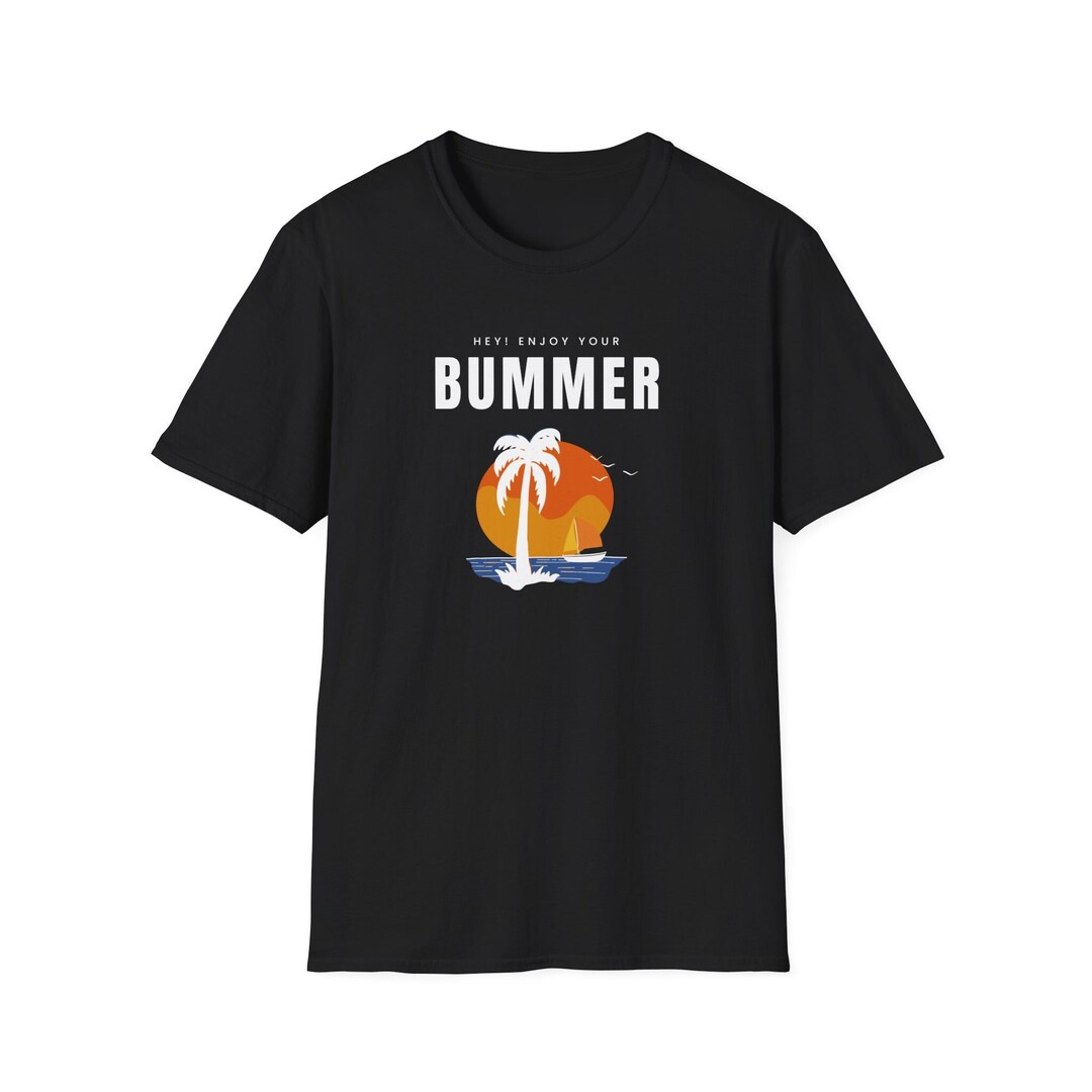 Hey Enjoy Your Bummer 80s Tropical Sailboat Sunset T-shirt, Summer ...