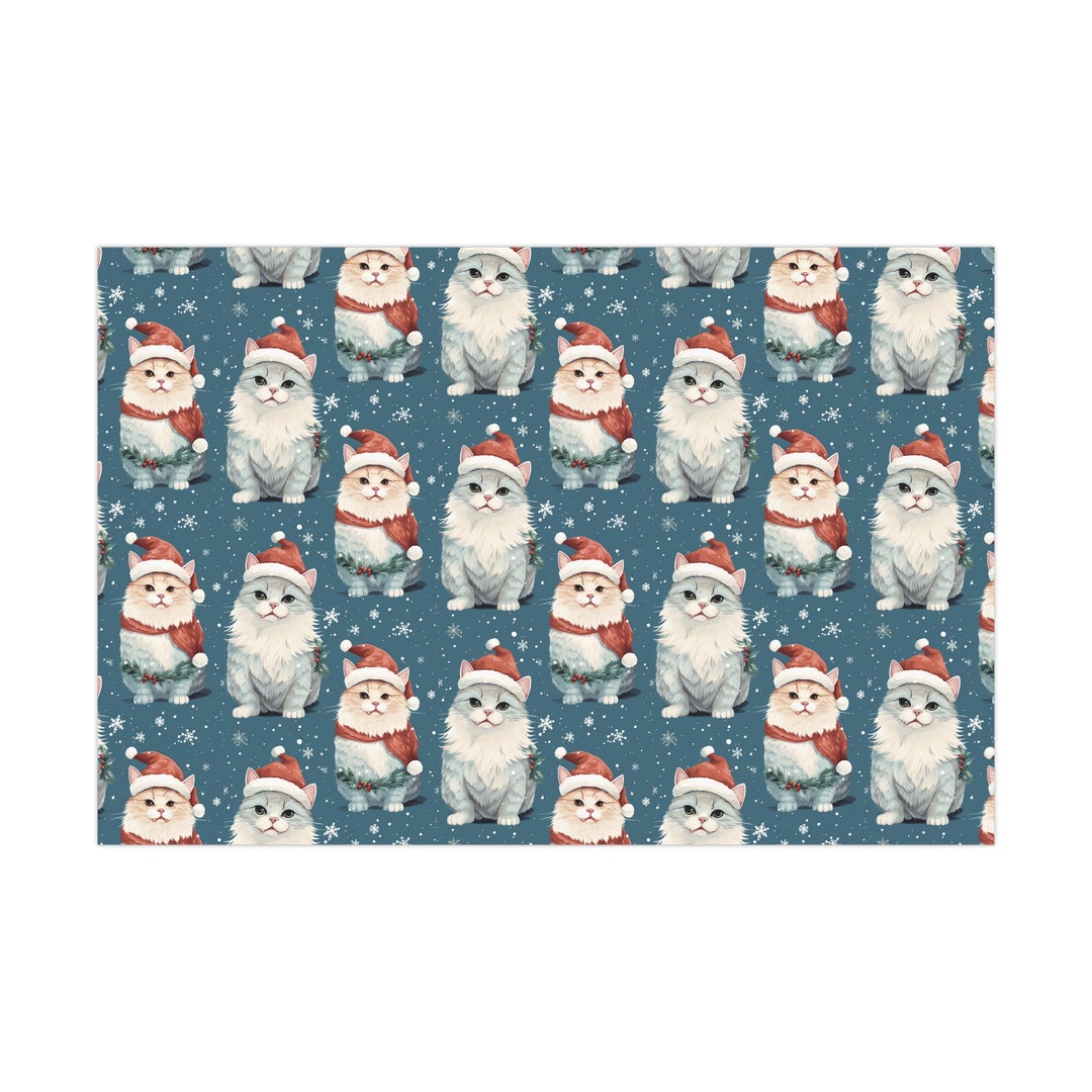 Cat Christmas Wrapping Paper - Etsy