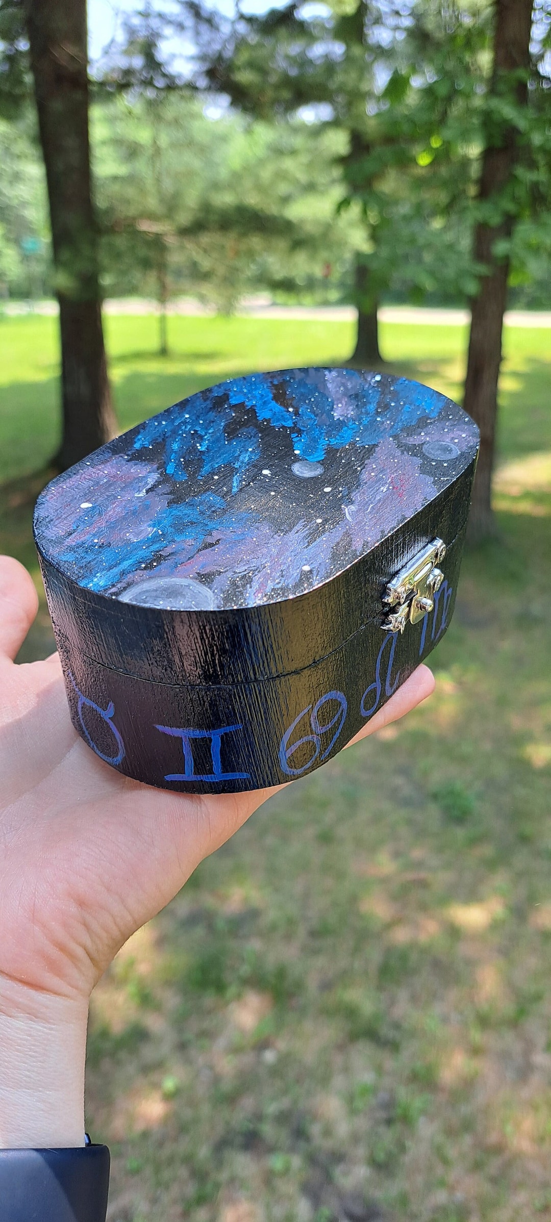 Astrology Box, Paint, Space, Unique, Painted Jewelry Box, Custom ...