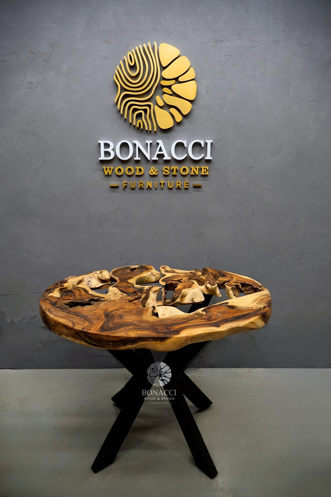 Custom Round Exotic Table - Kiln-dried, Reclaimed Wood, Epoxy Finish ...