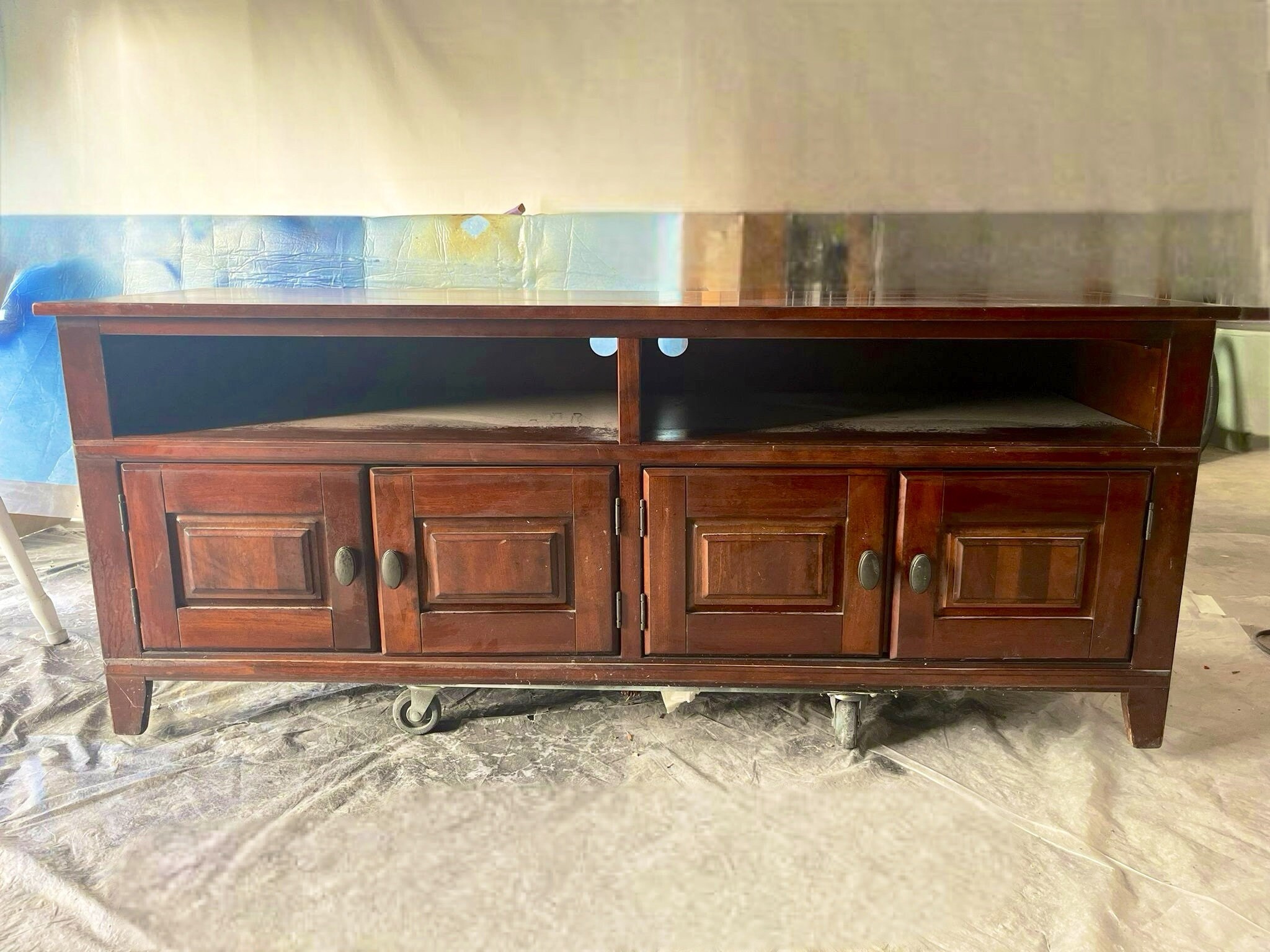 SOLD- Do NOT Purchase | Mid-century Stylish TV Table | Beige Blossom ...