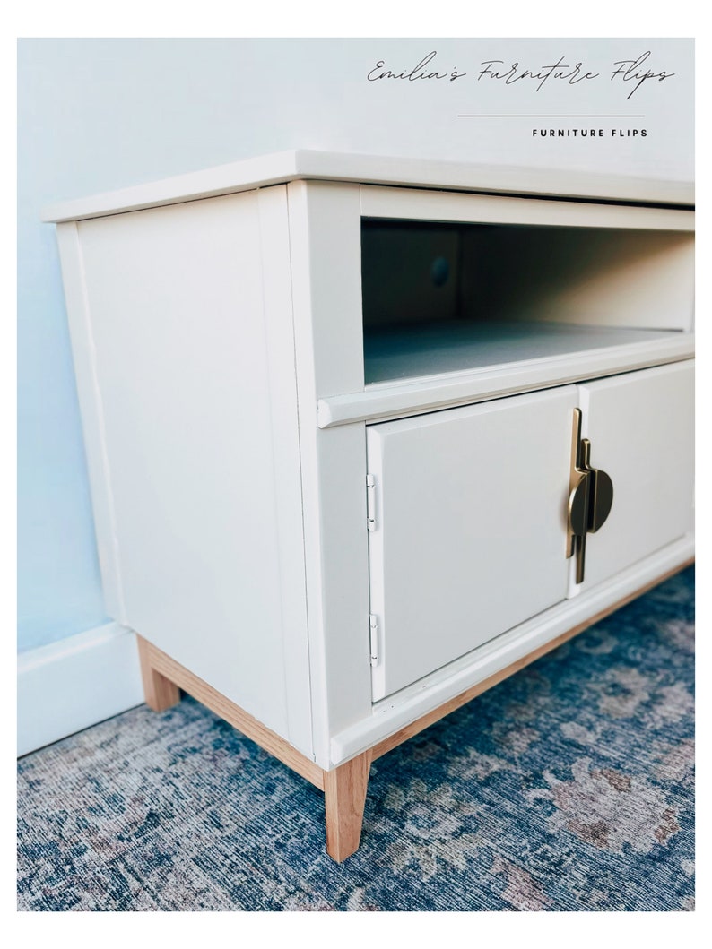 SOLD- Do NOT Purchase | Mid-century Stylish TV Table | Beige Blossom ...