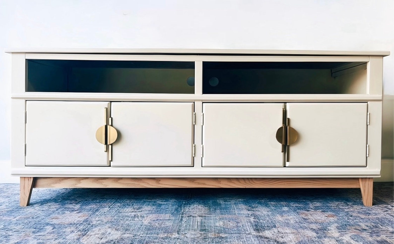 SOLD- Do NOT Purchase | Mid-century Stylish TV Table | Beige Blossom ...