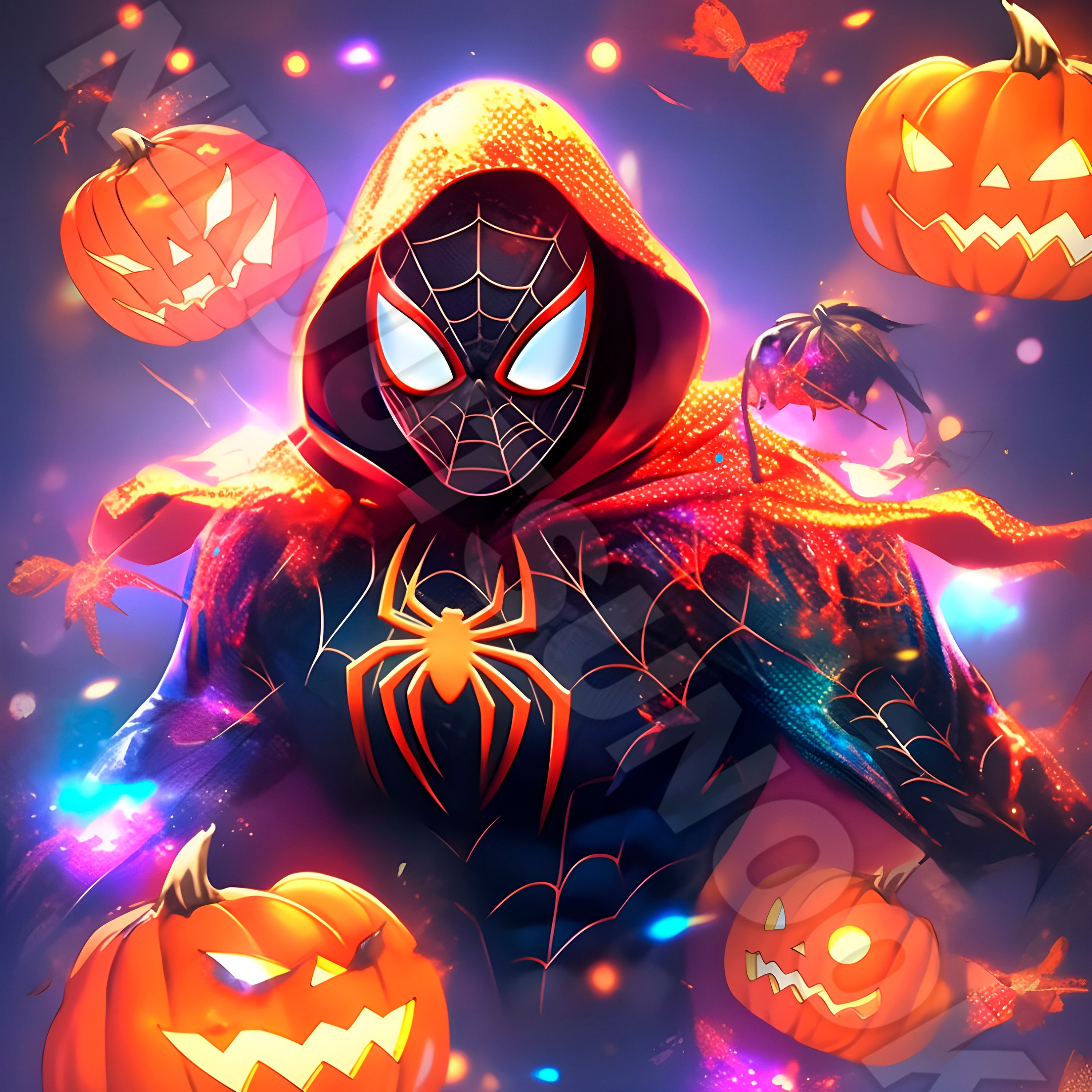 Set of 7 Halloween Cyberpunk Spiderman Futuristic Spiderverse for ...