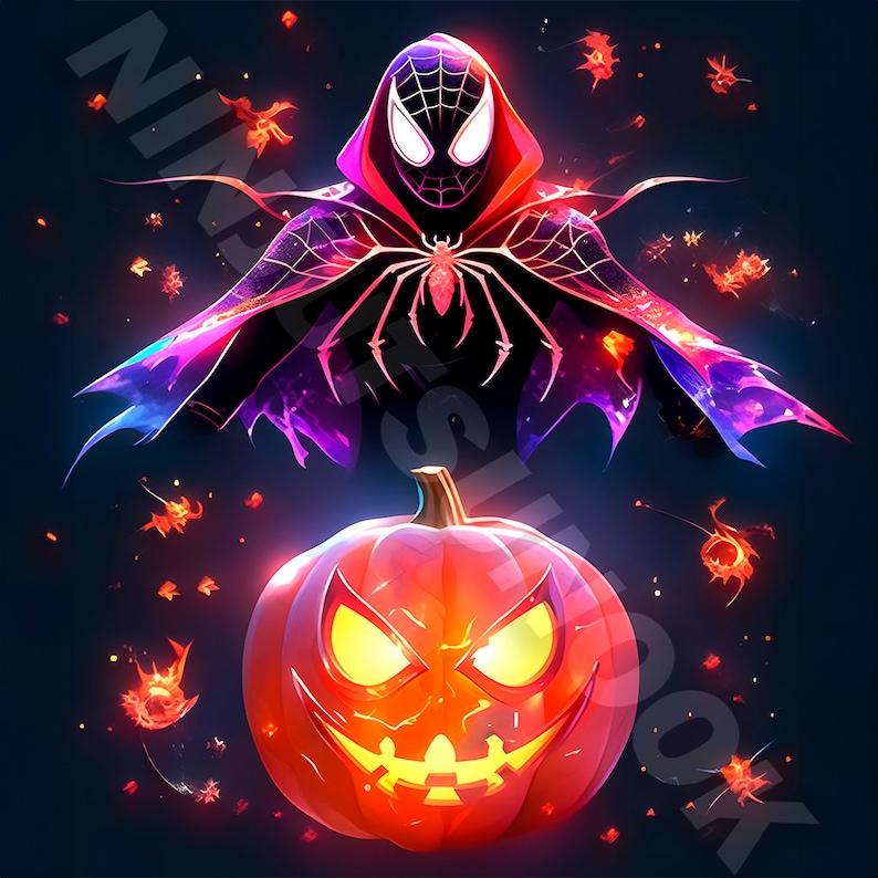 Set of 7 Halloween Cyberpunk Spiderman Futuristic Spiderverse for ...