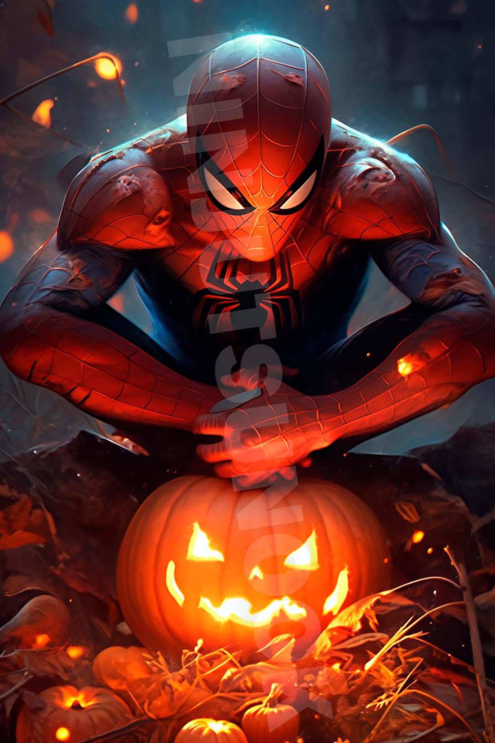 Set of 8 Halloween Spiderman Spiderman for Printing, T-shirts, Posters ...