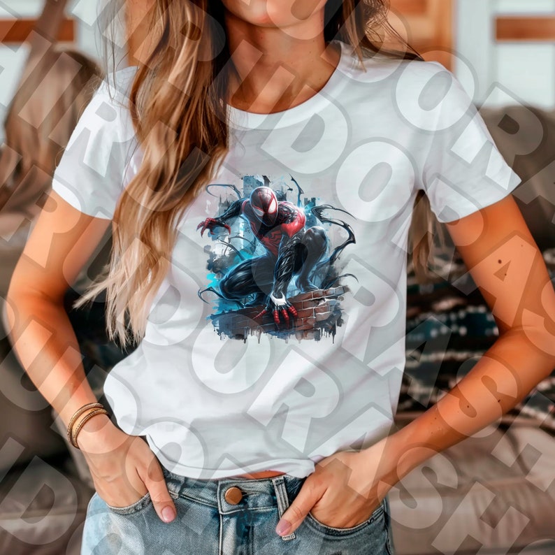Set of 8 Symbiote Spiderman Venom Watercolor Splash Digital PNG Designs ...